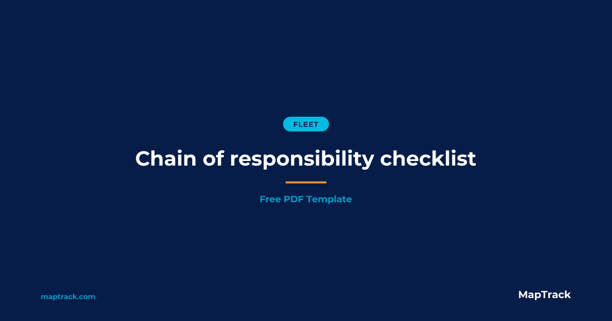 Free Chain of Responsibility Checklist | PDF