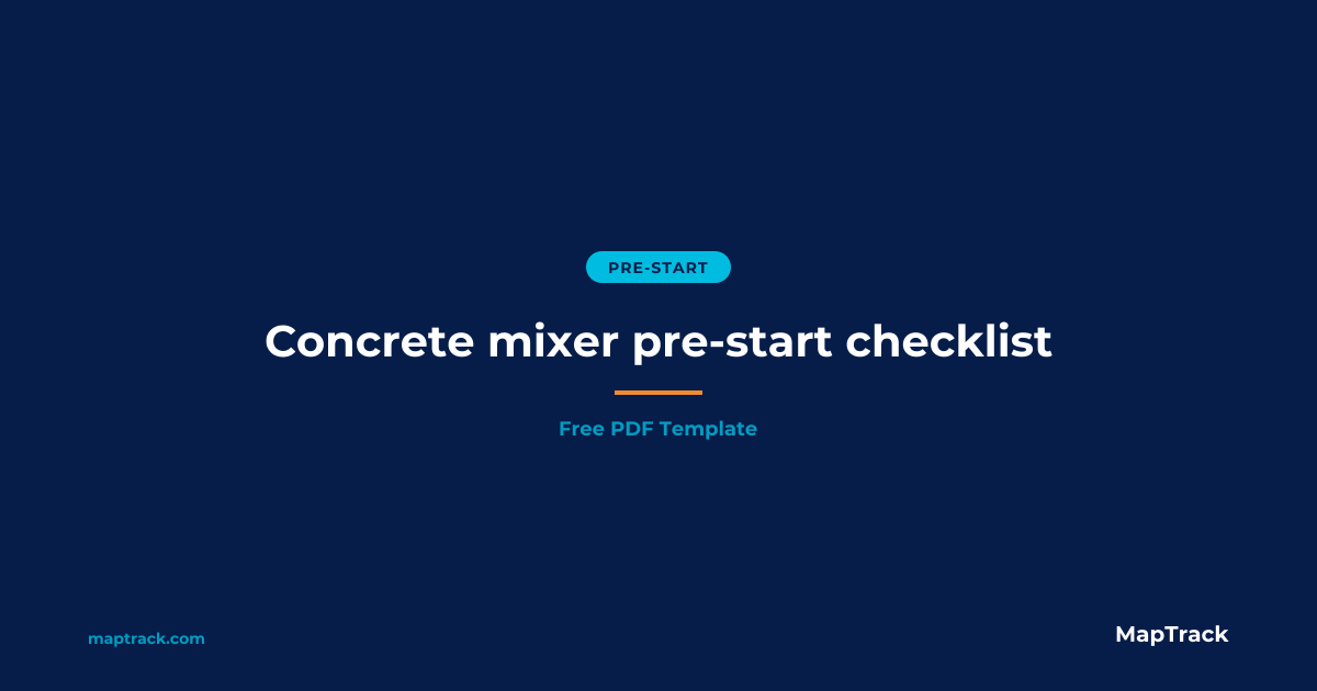 Free Concrete Mixer Pre-Start Checklist (PDF) 2026