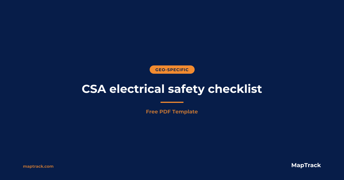 Free CSA Z462 Electrical Safety Checklist (PDF)