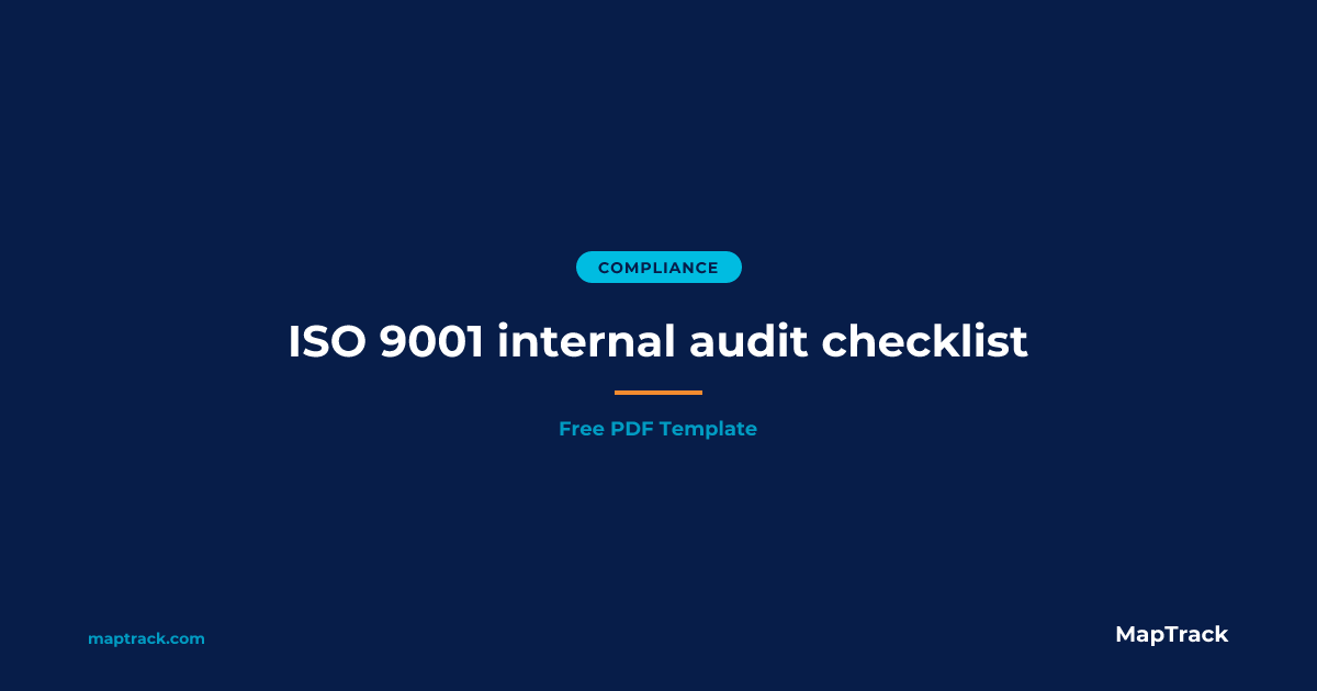 Free ISO 9001 Internal Audit Checklist (PDF) | MapTrack