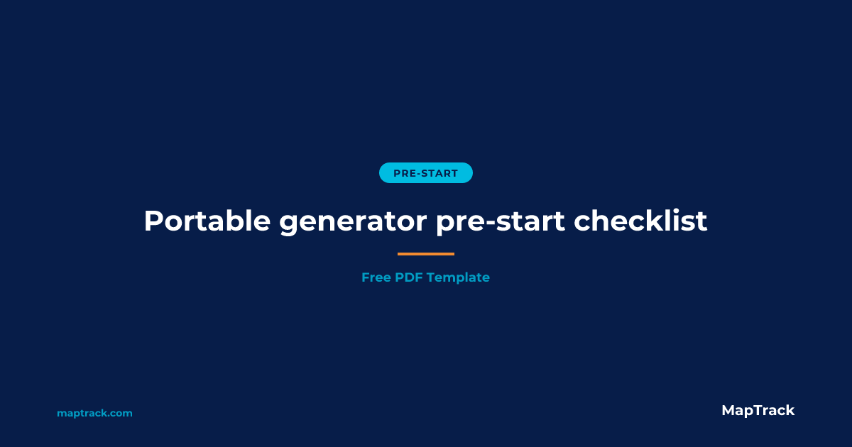 Free Portable Generator Pre-Start Checklist (PDF) 2026