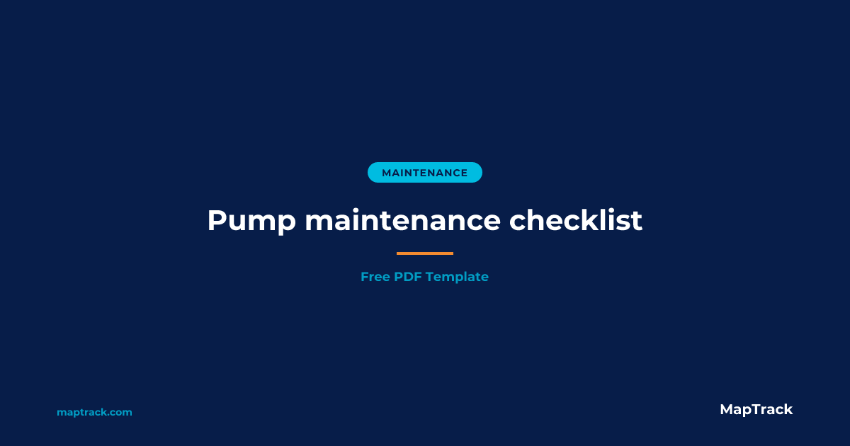 Free Pump Maintenance Checklist | PDF Template