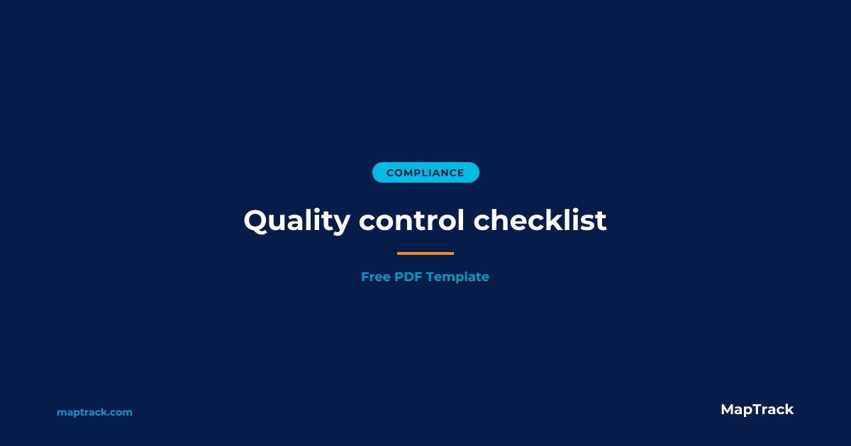 Quality Control Checklist | Free PDF Template