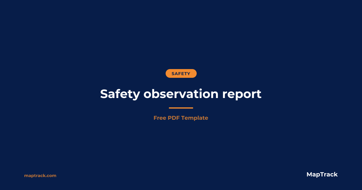 Free Safety Observation Report (PDF) 2026